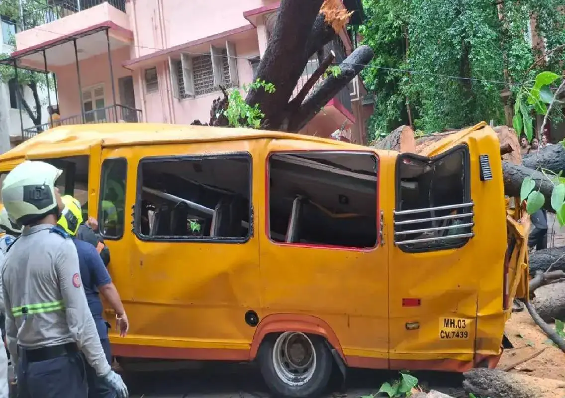 Chembur tree fall kills 11-year-old in school van | Dailyhunt