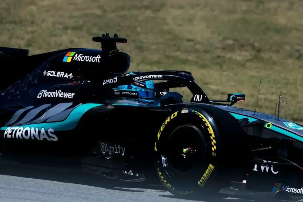 George Russell dominates Barcelona practice, McLaren and Ferrari trail ...