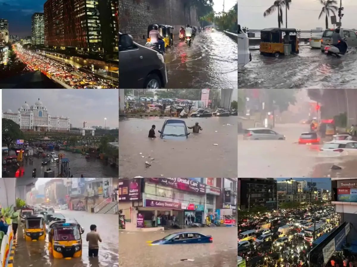 1 Hour Rain: Hyderabad Turns Into Traffic Nightmare! | Dailyhunt