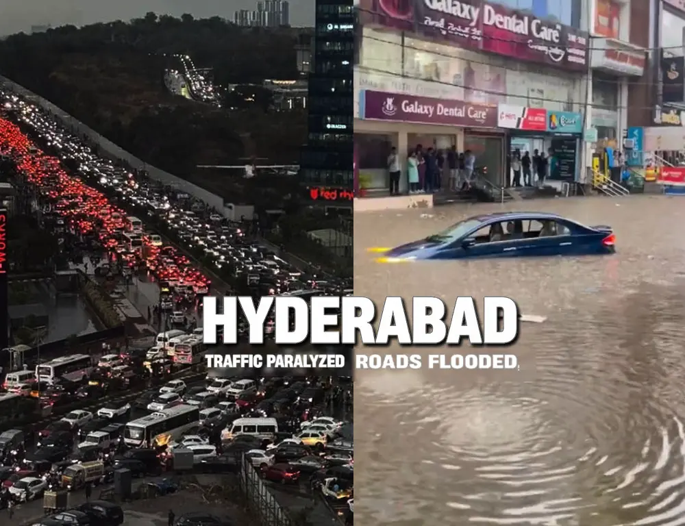Hyderabad Rains Claim Two Lives, Flood Roads and Snarl Traffic Across ...