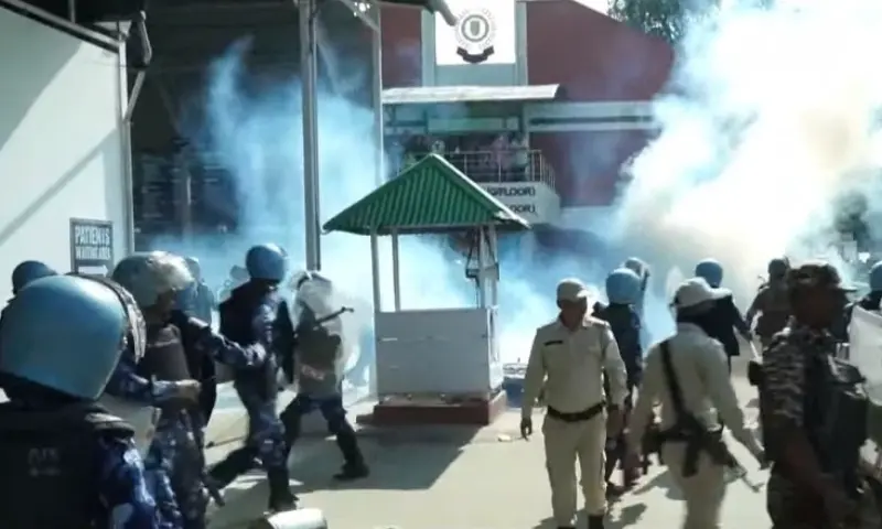 Manipur: Protests escalate at RIMS, tear gas used amid Kangpokpi firing ...