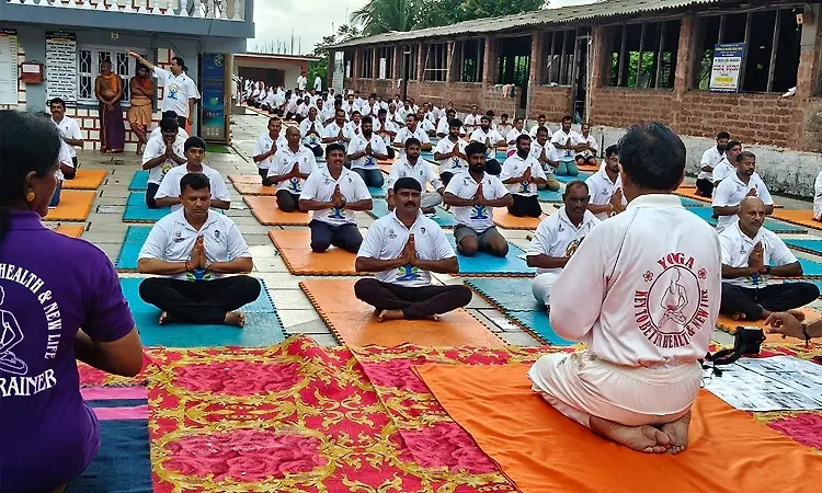 'Yoga with Yodha' programme held at Sri Karinjeshwara Temple premises ...