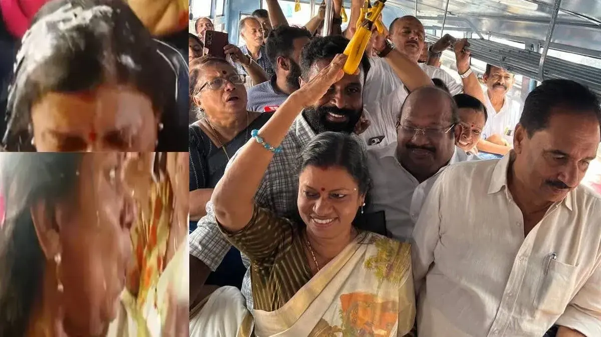 Hot payasam falls on Minister Bindu Krishna's head during launch of ...