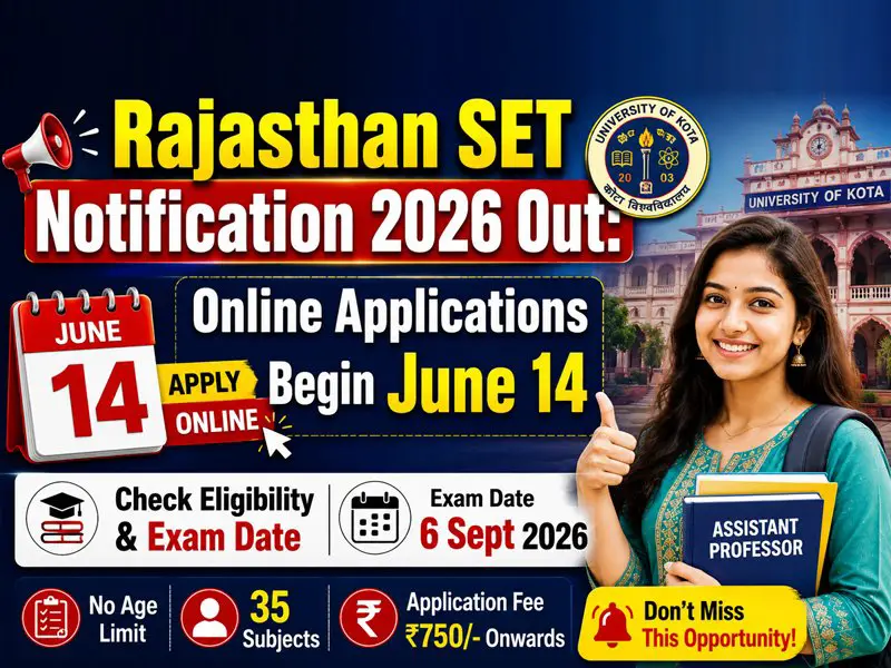 Rajasthan SET Notification 2026 Out: Online Applications Begin June 14 ...