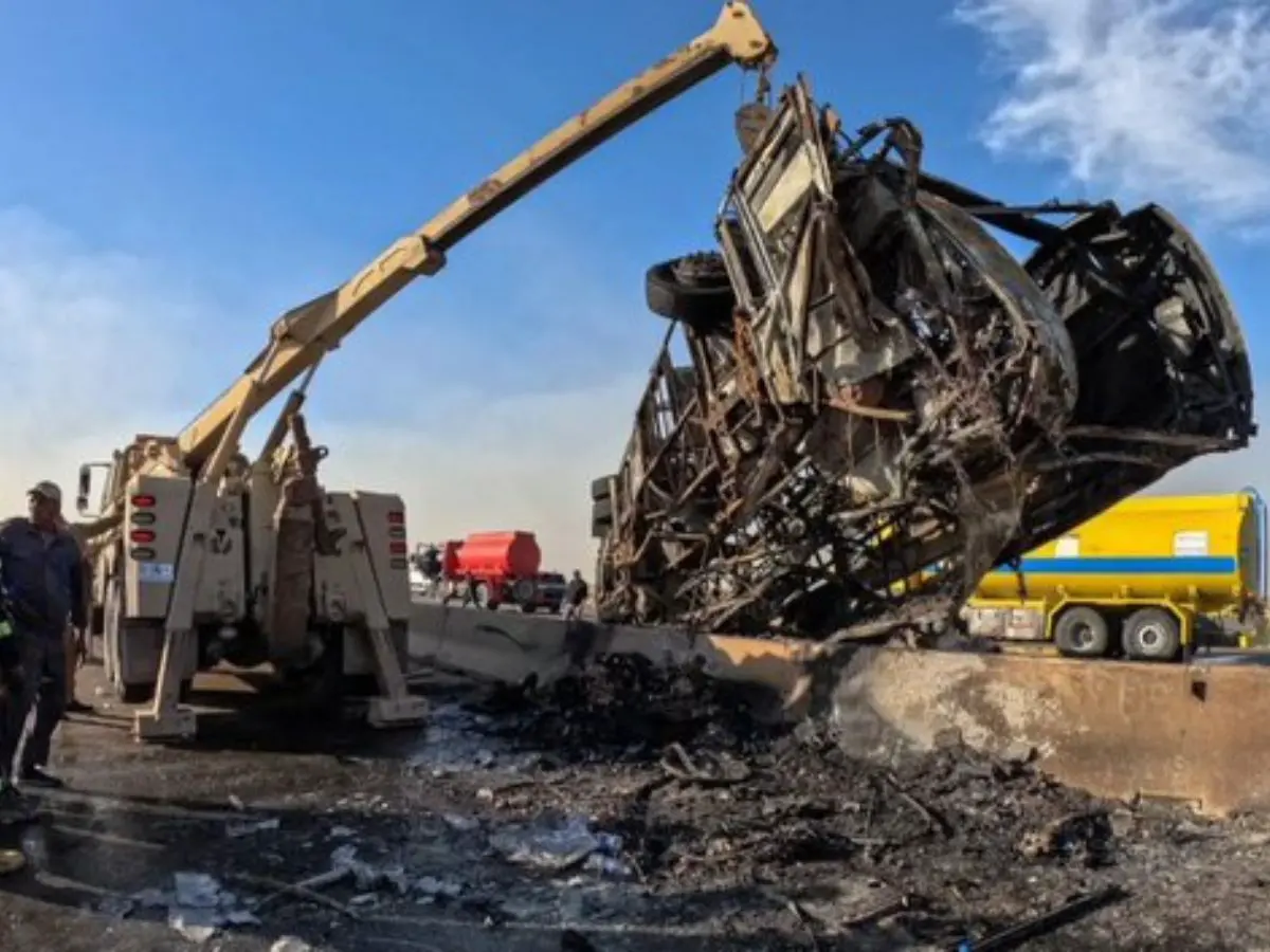 Iraq Bus Fire Disaster: 21 Killed After Passenger Coach Crashes On ...