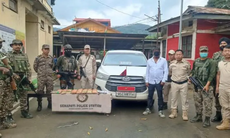 Manipur: Fake army brigadier vehicle busted, 15.35 kg opium seized ...