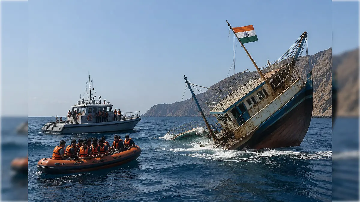 Indian-flagged dhow sinks off Oman Coast, all 14 crew rescued safely ...