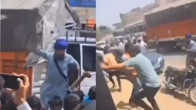 Truck driver chases men with sword after truck bus collision in Haryana ...