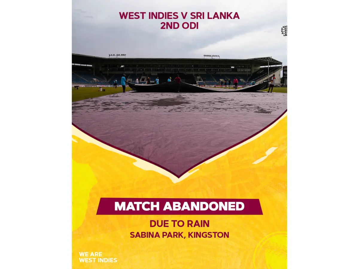 Rain causes second ODI washout, West Indies lose chance to win series ...