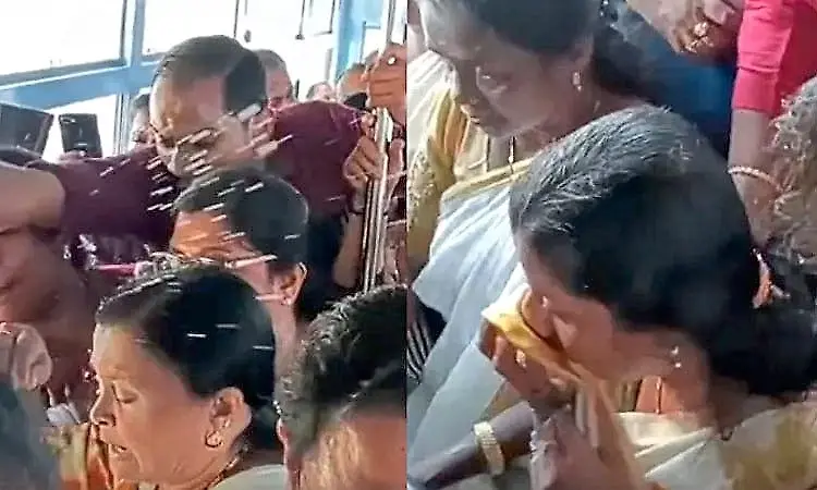 Video: Payasam spills on Kerala minister during launch of free bus ...