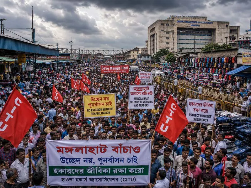 Hawker Evictions হকার উচ্ছেদের প্রতিবাদে মঙ্গলবার সমাবেশ হাওড়া হকার্স ...
