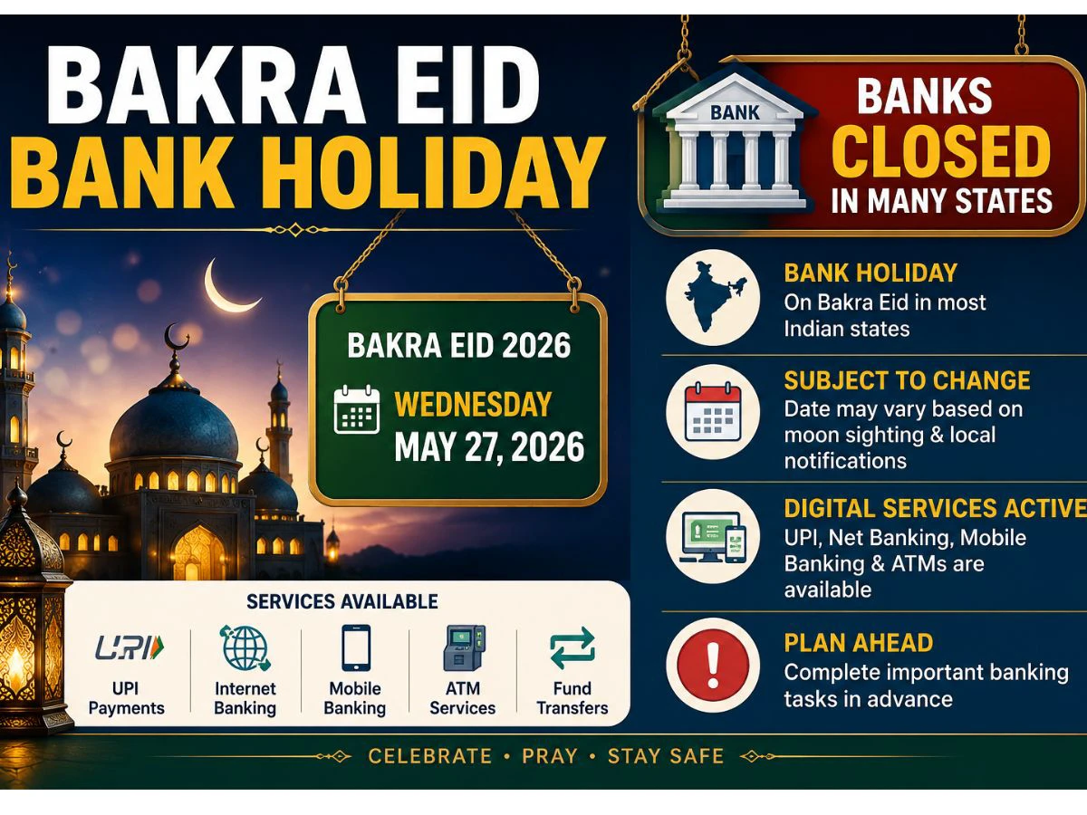 Will Banks Be Open or Closed On Bakra Eid 2026?Full List, Date, State ...