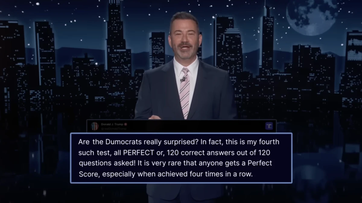 Jimmy Kimmel reacts to Trump bragging about his health exam scores ...