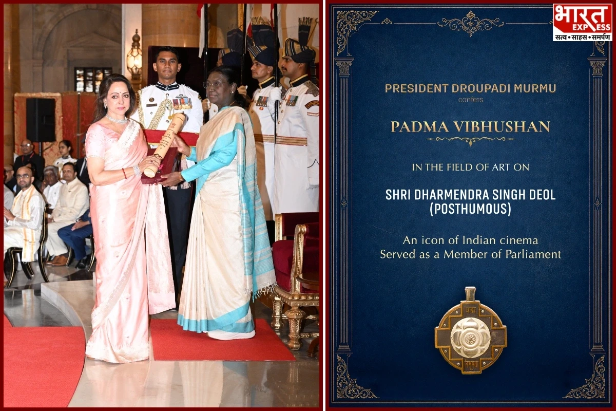 Hema Malini Receives Dharmendra's Posthumous Padma Vibhushan At ...