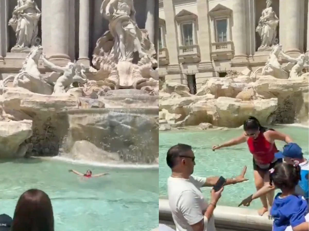 Watch: Paraguayan Woman Dives Into Rome's Iconic Trevi Fountain, Faces ...