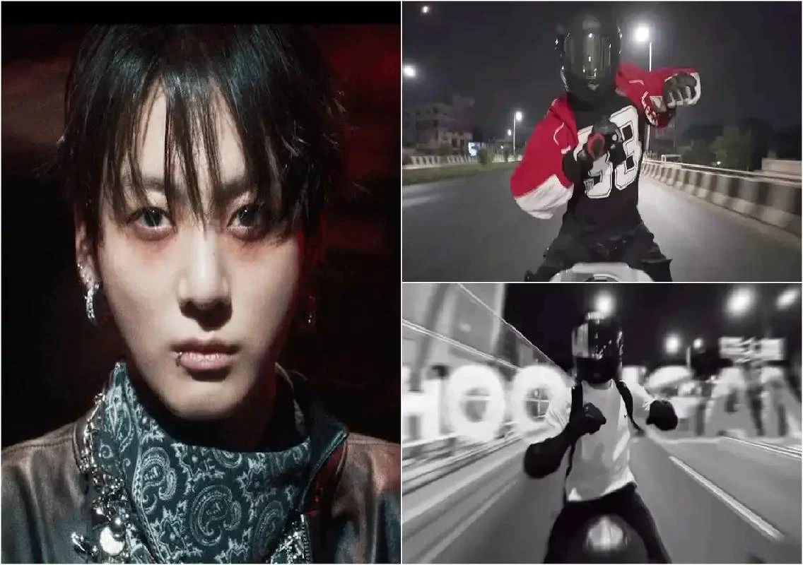 Jungkook viral biker trend thrills Indian creator | Dailyhunt