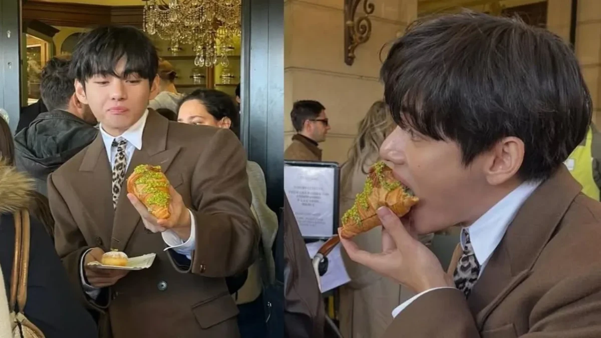 BTS' V makes pistachio croissant place go viral after face stuffing ...