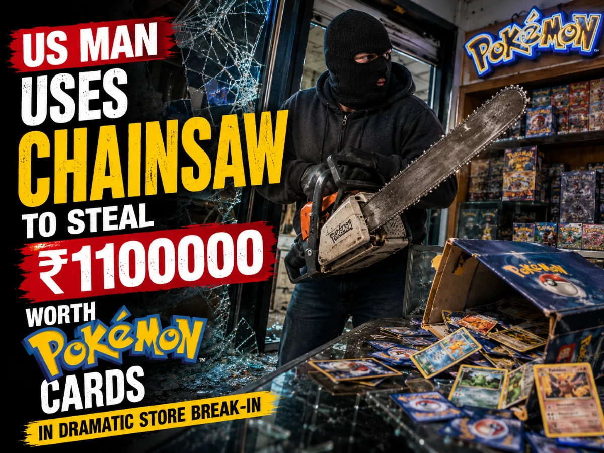 US Man Uses Chainsaw to Steal ₹1100000 Worth Pokémon Cards in Dramatic ...