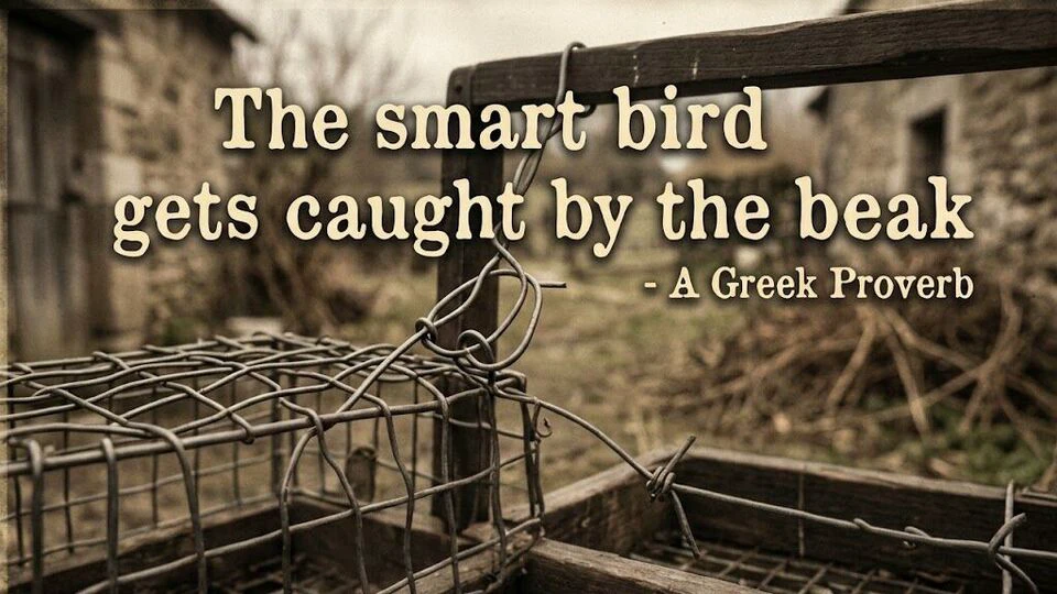 Greek Proverb of the Day: 'The smart bird gets caught by the beak ...