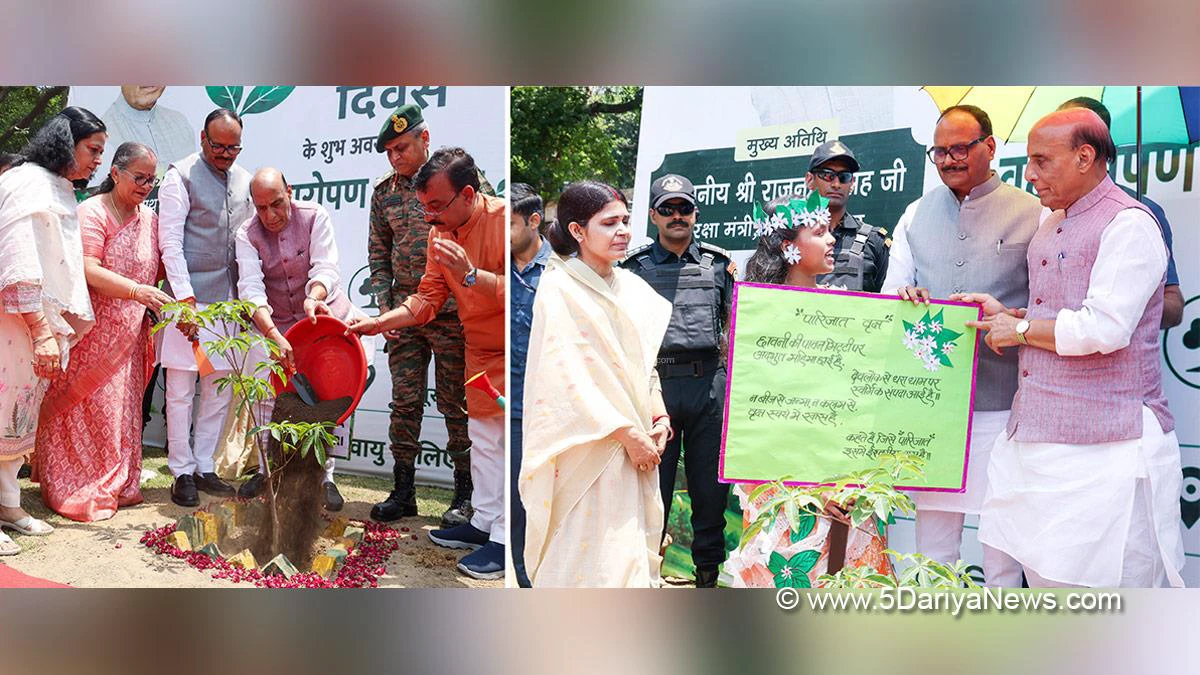 World Environment Day : Rajnath Singh Leads Tree Plantation Drive in ...
