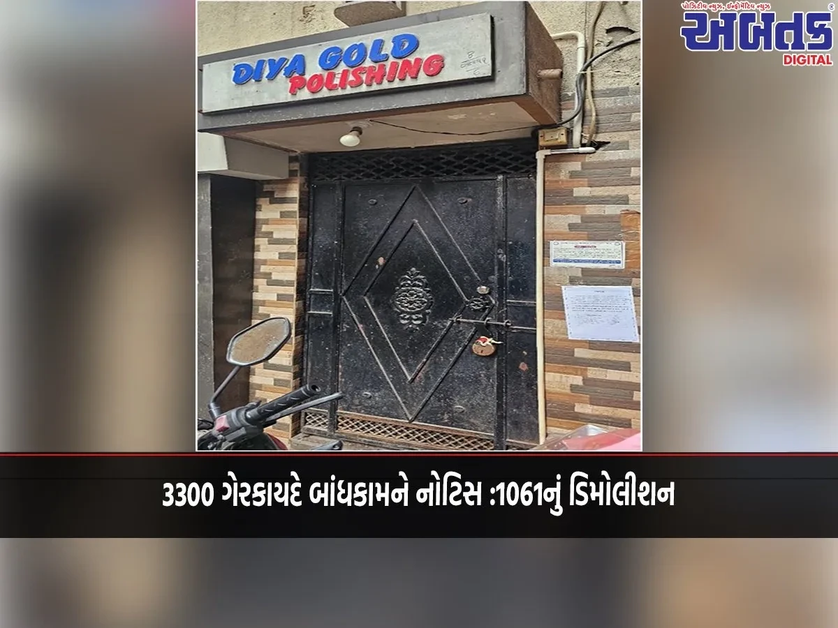 3300 ગેરકાયદે બાંધકામને નોટિસ :1061નું ડિમોલીશન | Dailyhunt