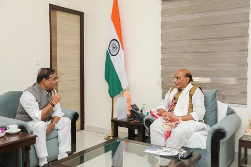Himanta Biswa Sarma meets Rajnath Singh, discusses Assam's role in ...