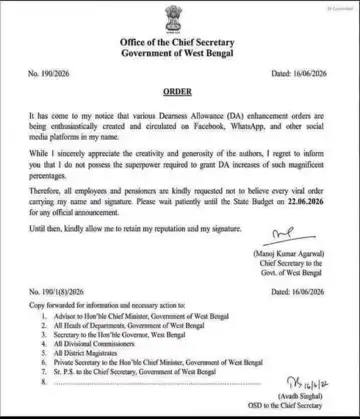 Fake 22% DA hike order goes viral in West Bengal; Chief Secretary says ...