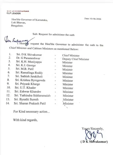 DK Shivakumar to take oath as Karnataka CM; 13 ministers named in 1st ...