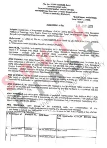 EXCLUSIVE: CDSCO suspends HCG Hospital's Ethics Committee for 24 months ...