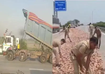 Stones dumped by trucks disrupt traffic on Eastern Peripheral ...