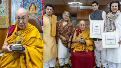 Dalai Lama receives Grammy Award at Dharamshala for 'Meditations' Album ...