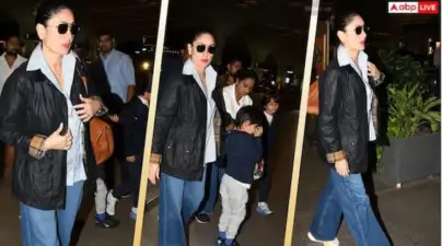 Kareena Kapoor Stuns In Chic Airport Look With Sons Taimur And Jeh ...