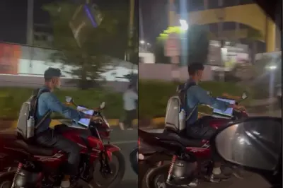 Viral Video: Work Pressure Or Foolishness? Man Seen With Open Laptop On ...