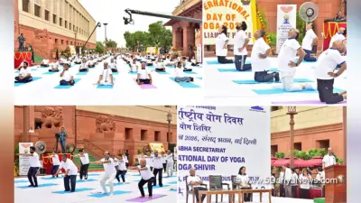 Om Birla Leads Yoga Session With Members Of Parliament In The ...