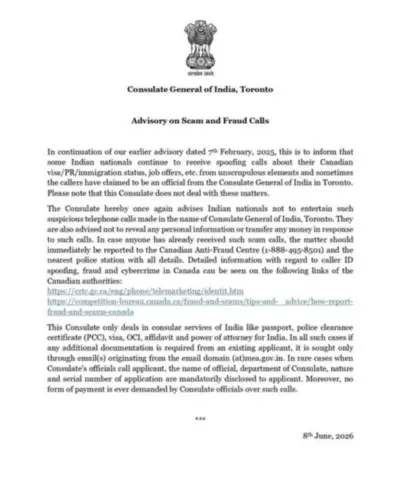 Indian Consulate in Toronto warns citizens against visa and immigration ...
