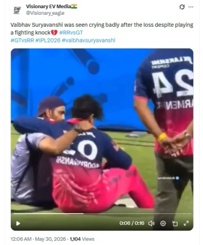 IPL 2026: Old Video Shared As Vaibhav Sooryavanshi Crying After RR's ...