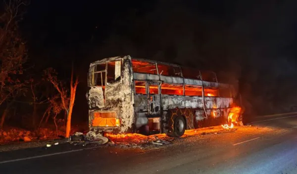 Hyderabad-Kakinada bus catches fire in Nalgonda, 36 passengers escape ...