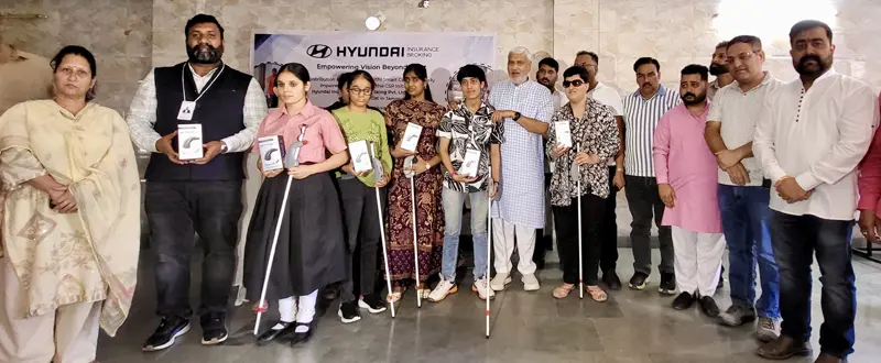 HIIB distributes 150 smart canes to visually impaired persons | Dailyhunt