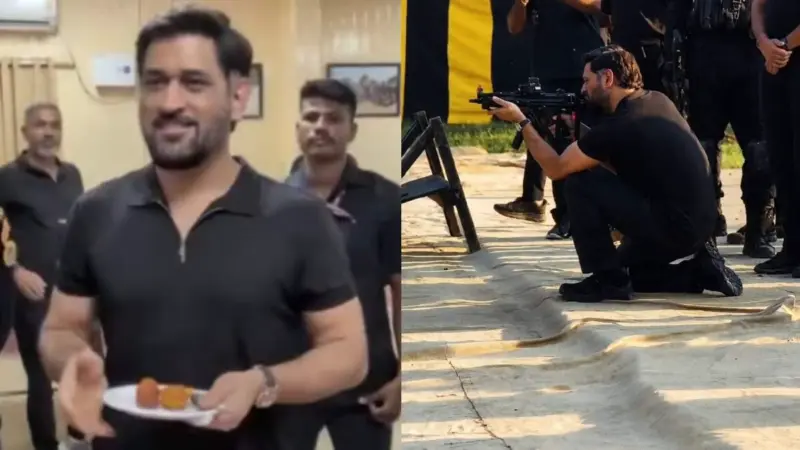 'फिट लग रहा हूं ना....' NSG कमांडोज के बीच पहुंचे कैप्टन कूल शूटिंग भी ...