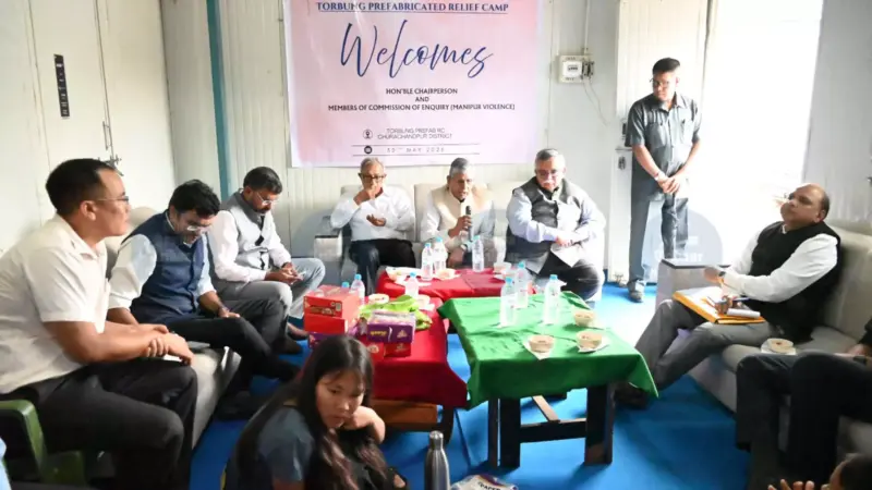 Manipur violence inquiry panel visits relief camps, interacts with IDPs ...