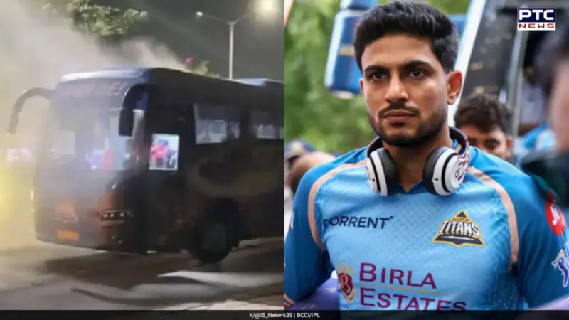 GT bus fire scare: Gujarat Titans team bus catches fire after IPL 2026 ...