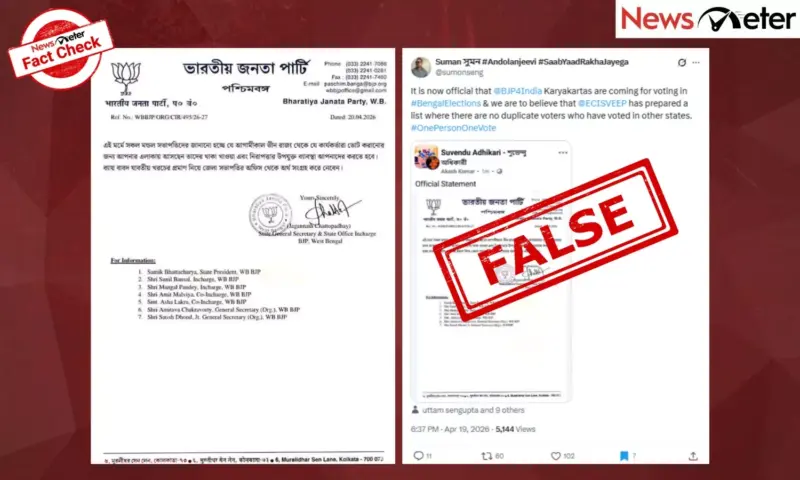 Fact Check: West Bengal polls-BJP orders amenities for voters from ...