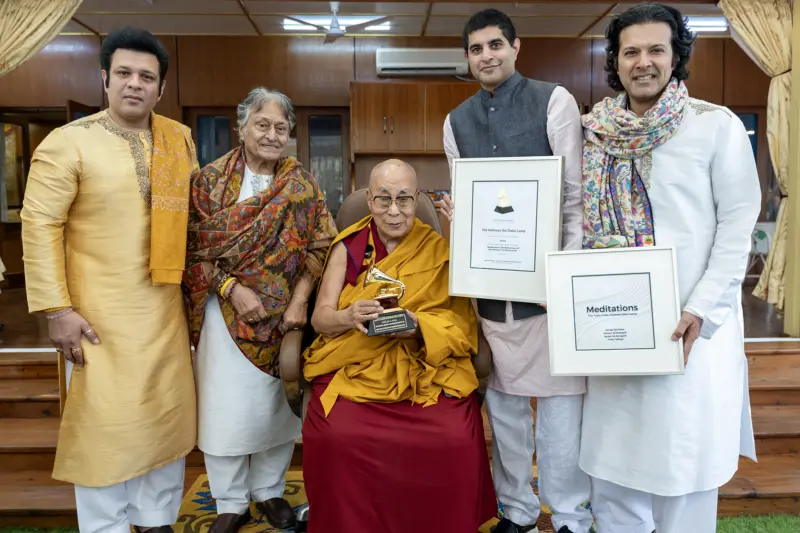 Dalai Lama receives Grammy Award for audiobook 'Meditations' at ...