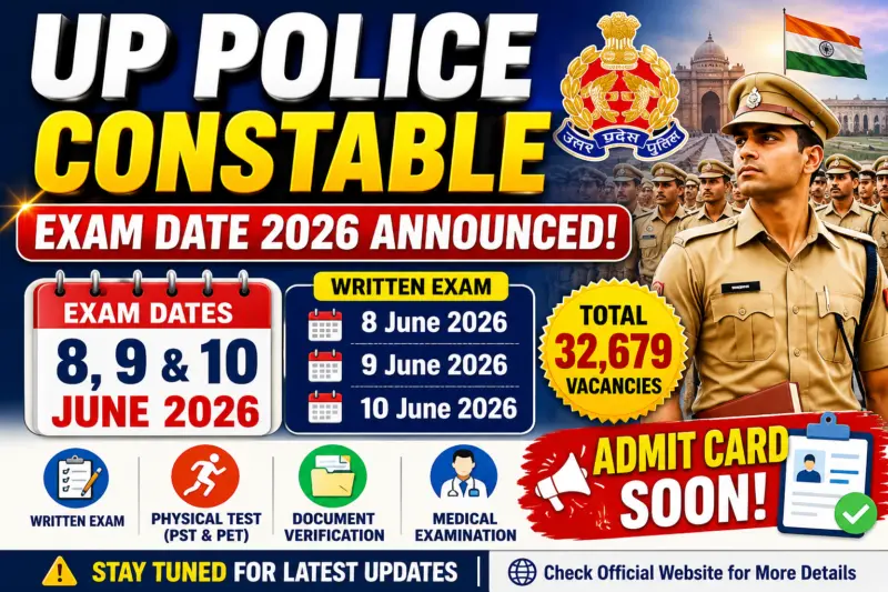 UP Police Constable Exam Date 2026 Announced: Check Exam Schedule ...