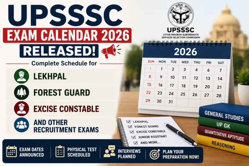 Government Job Alert! UPSSSC Exam Calendar 2026 Released with Schedule ...